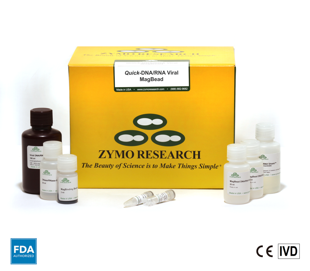 Zymo Research Receives CE IVD Mark for its Quick-DNA/RNA Viral MagBead